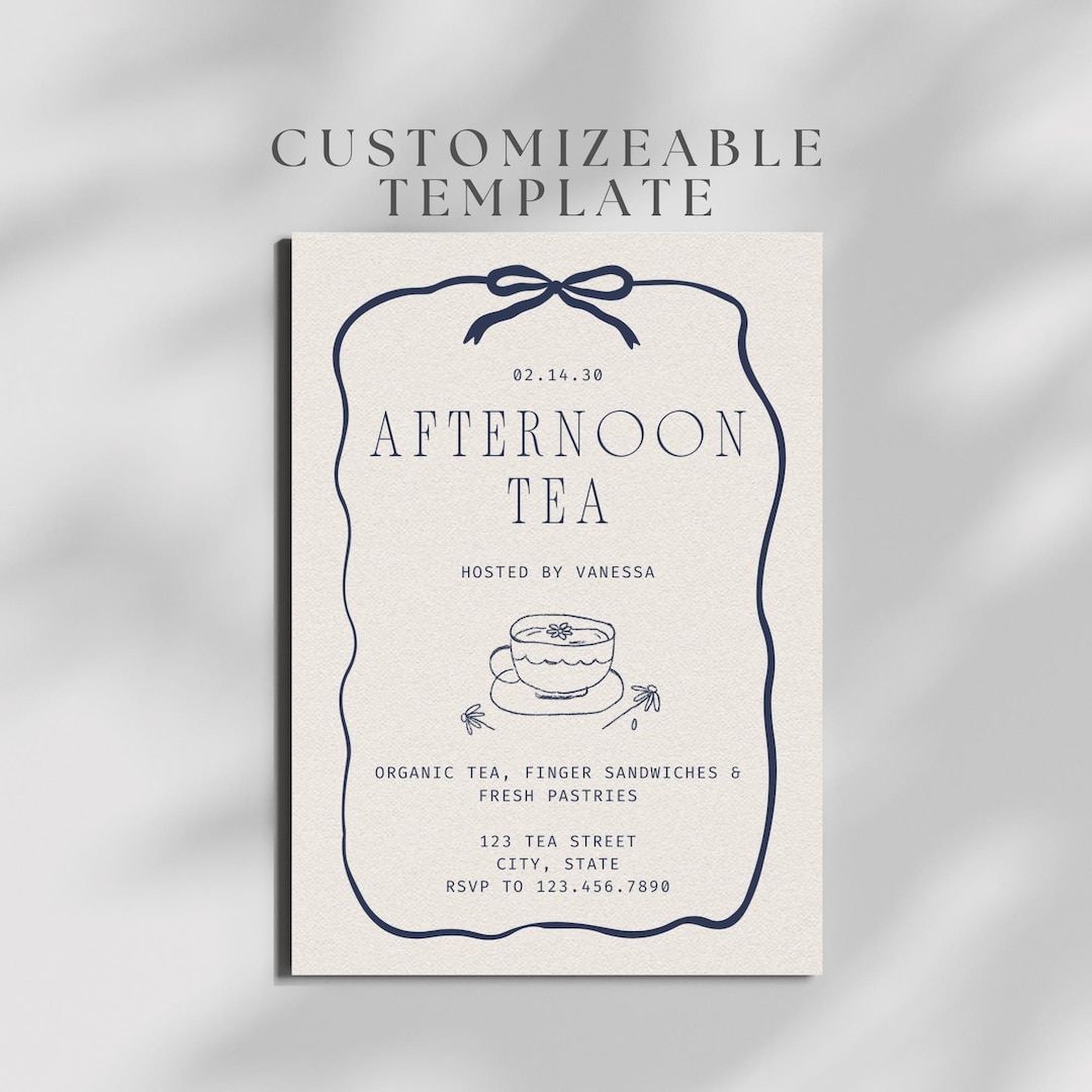 Customizable Elegant Afternoon Tea Invitation Template – Digital ...