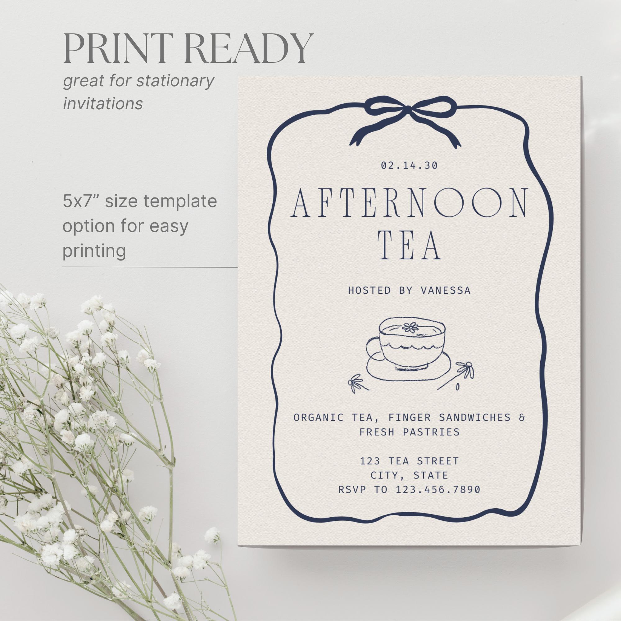 Customizable Elegant Afternoon Tea Invitation Template – Digital ...