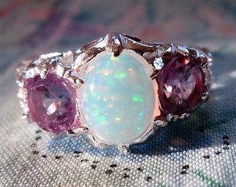 Opal amethyst ring | Etsy