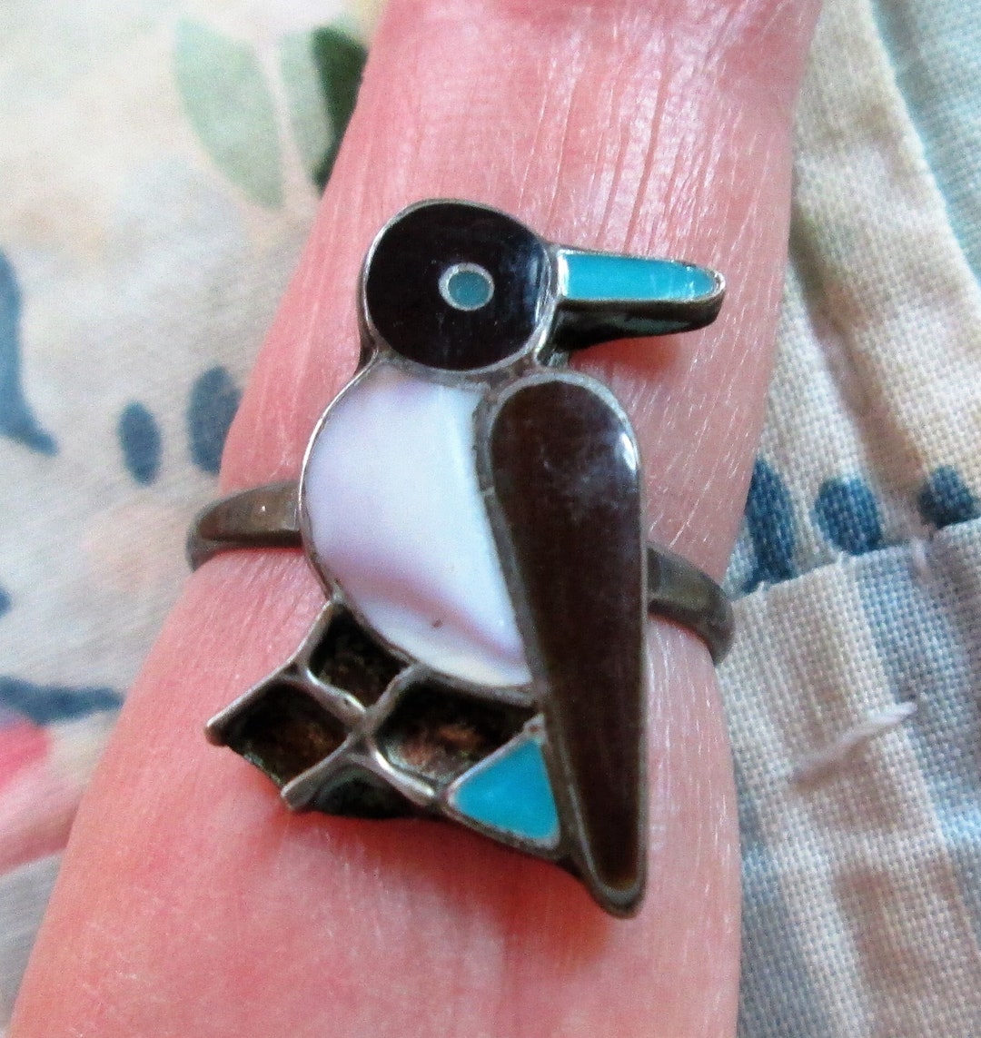 RING - ZUNI - HOMER - Mother of Pearl - Turquoise - Onyx - Estate Sale ...