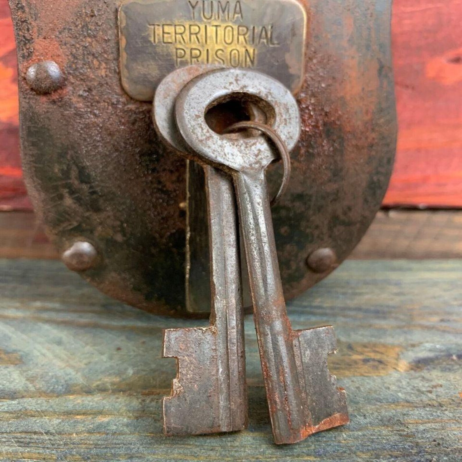Vintage Jail Keys Yuma Territorial Prison Cast Iron Lock With 2 Keys ...