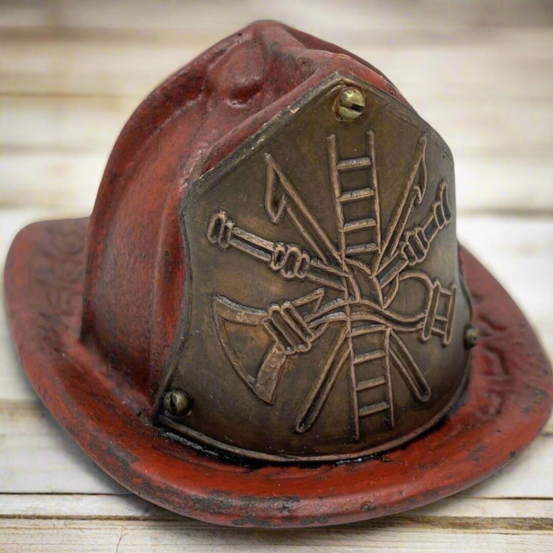 Fireman Helmet Cast Iron Coin Bank With Antique Finish (4.5" X 3" X 5.5 ...