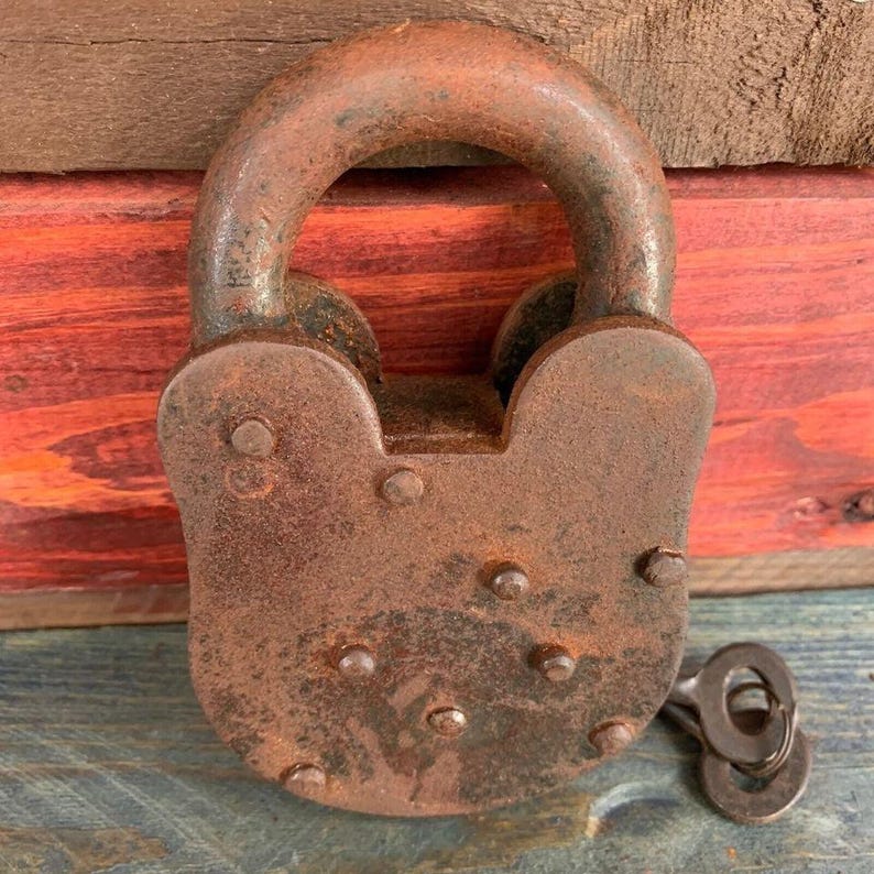 Yuma Territorial Prison Cast Iron Lock & Keys With Antique Finish 3 X 5 ...