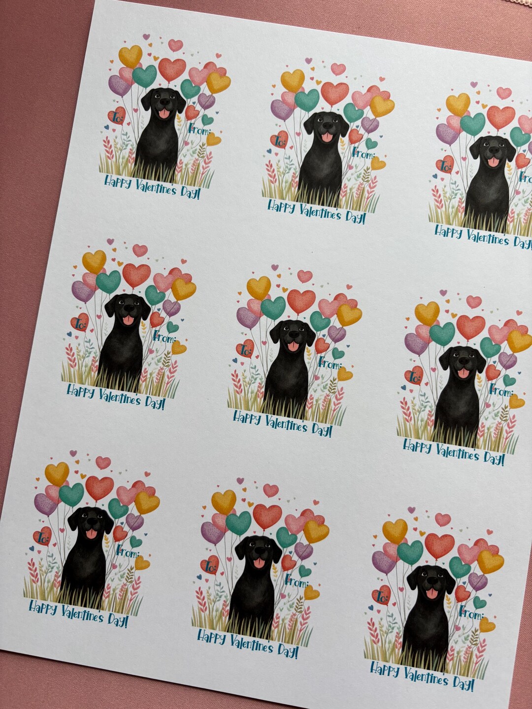 Black Lab Printable Valentine’s Day Cards - Etsy