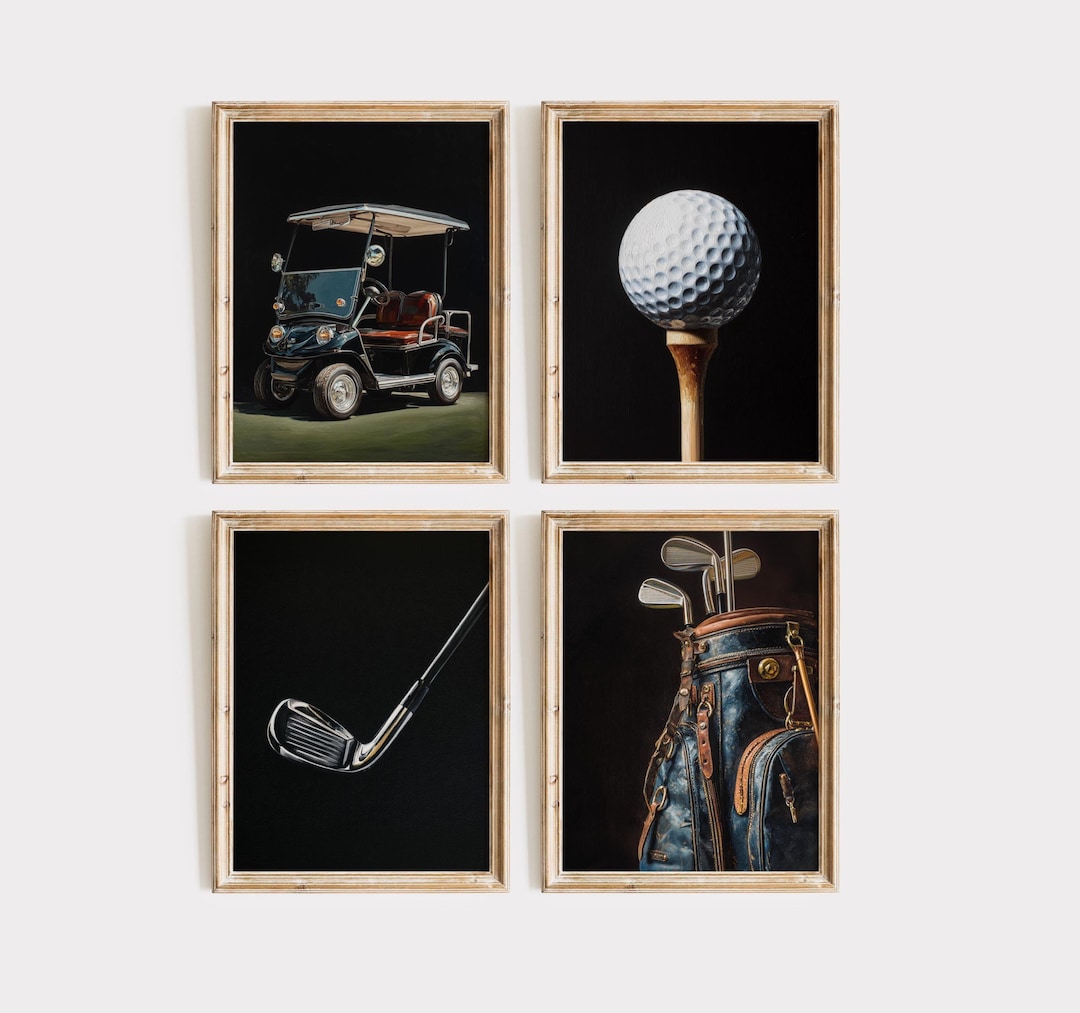 Golf Prints Set of 4 Golf Wall Art Vintage Golf Art Golf Nursery Decor ...