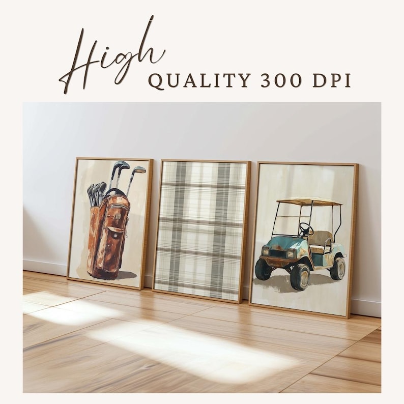 Golf Prints Set of 5 Golf Wall Art Vintage Golf Prints Golf Art Golf ...