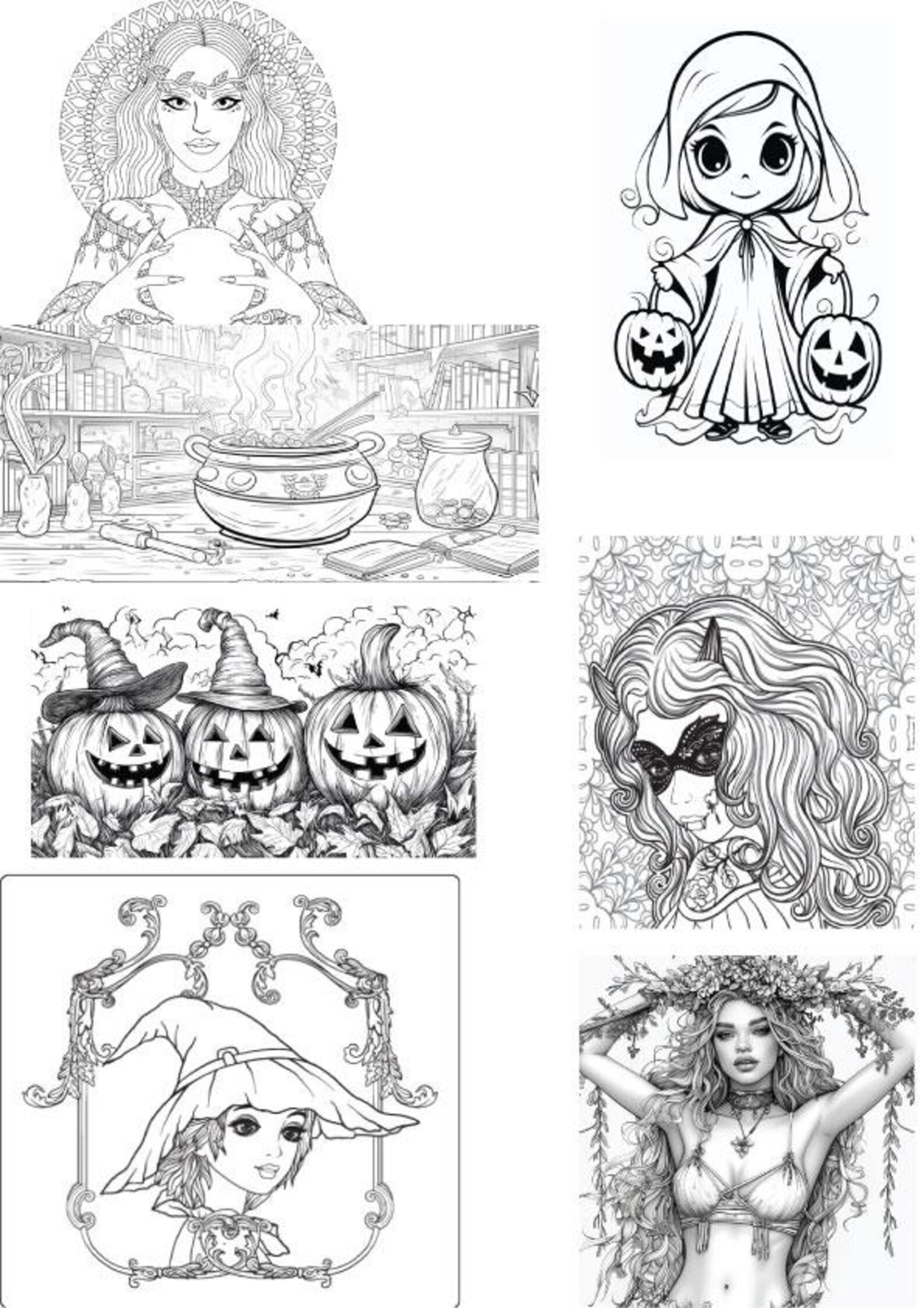 20 Super Fun Halloween Witch Coloring Pages Hours of Relaxing Fun Easy ...