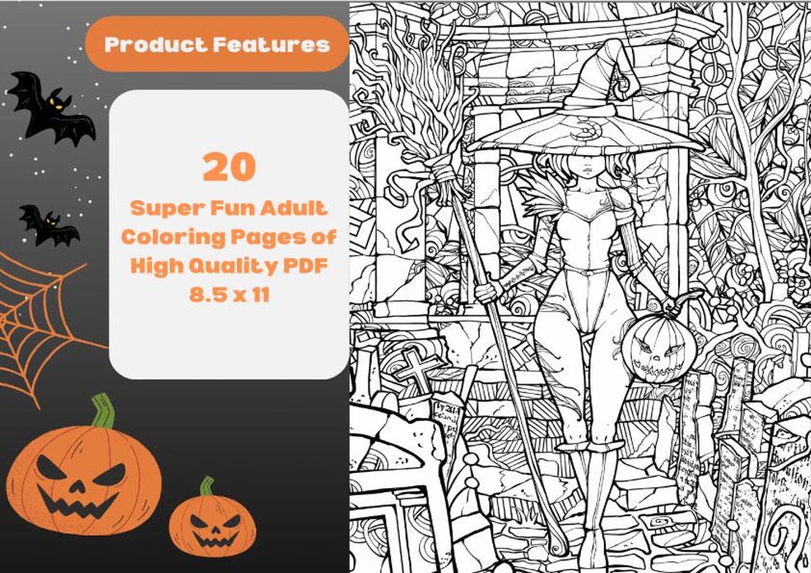 20 Super Fun Halloween Witch Coloring Pages Hours of Relaxing Fun Easy ...