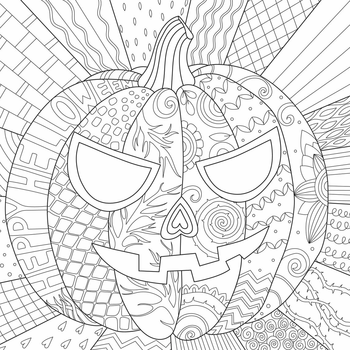 Bundle of 4 Halloween Jack O Lantern Coloring Pages, Halloween Coloring ...