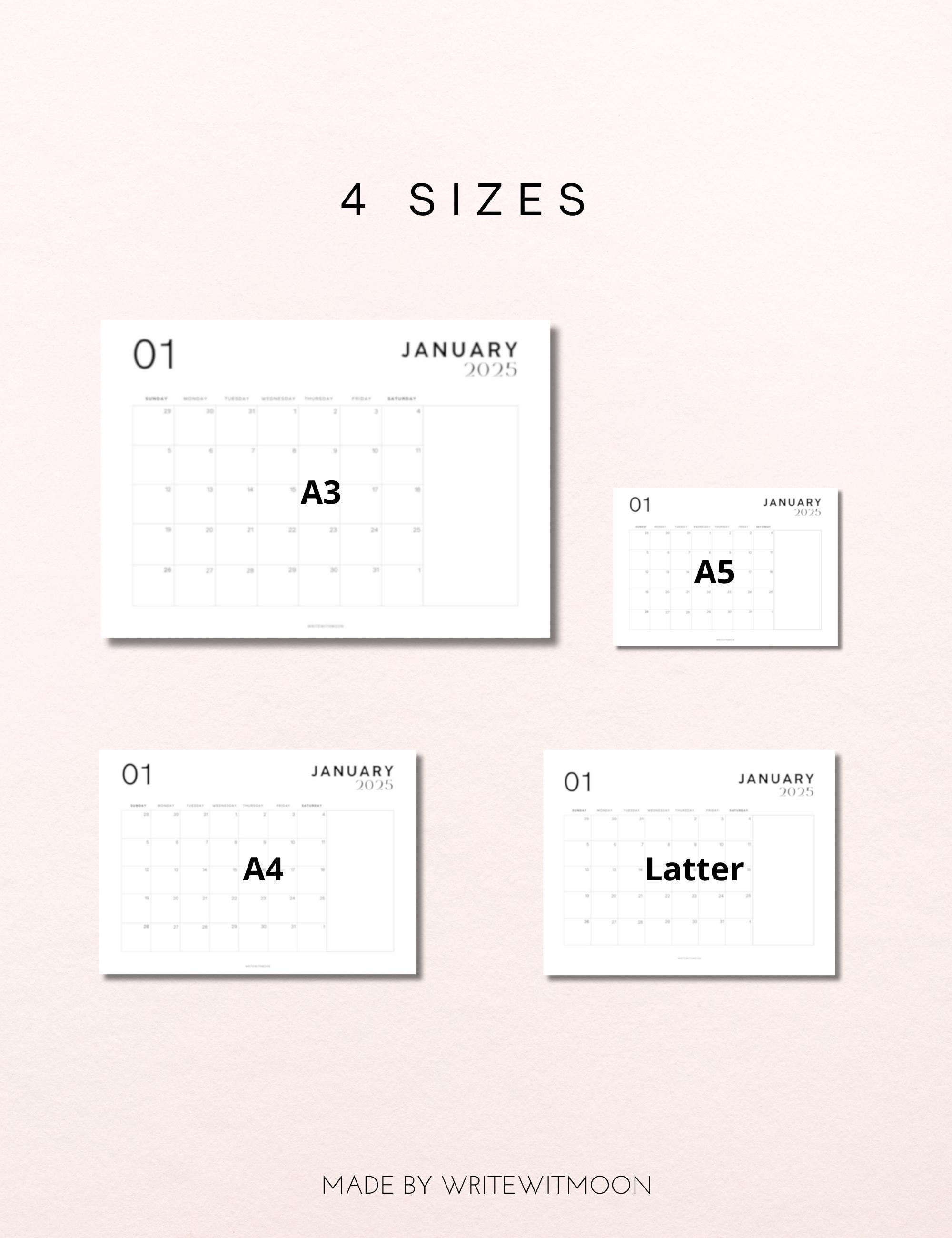 2025 Monthly Calendar With Notes, Printable Calendar Template, Free ...