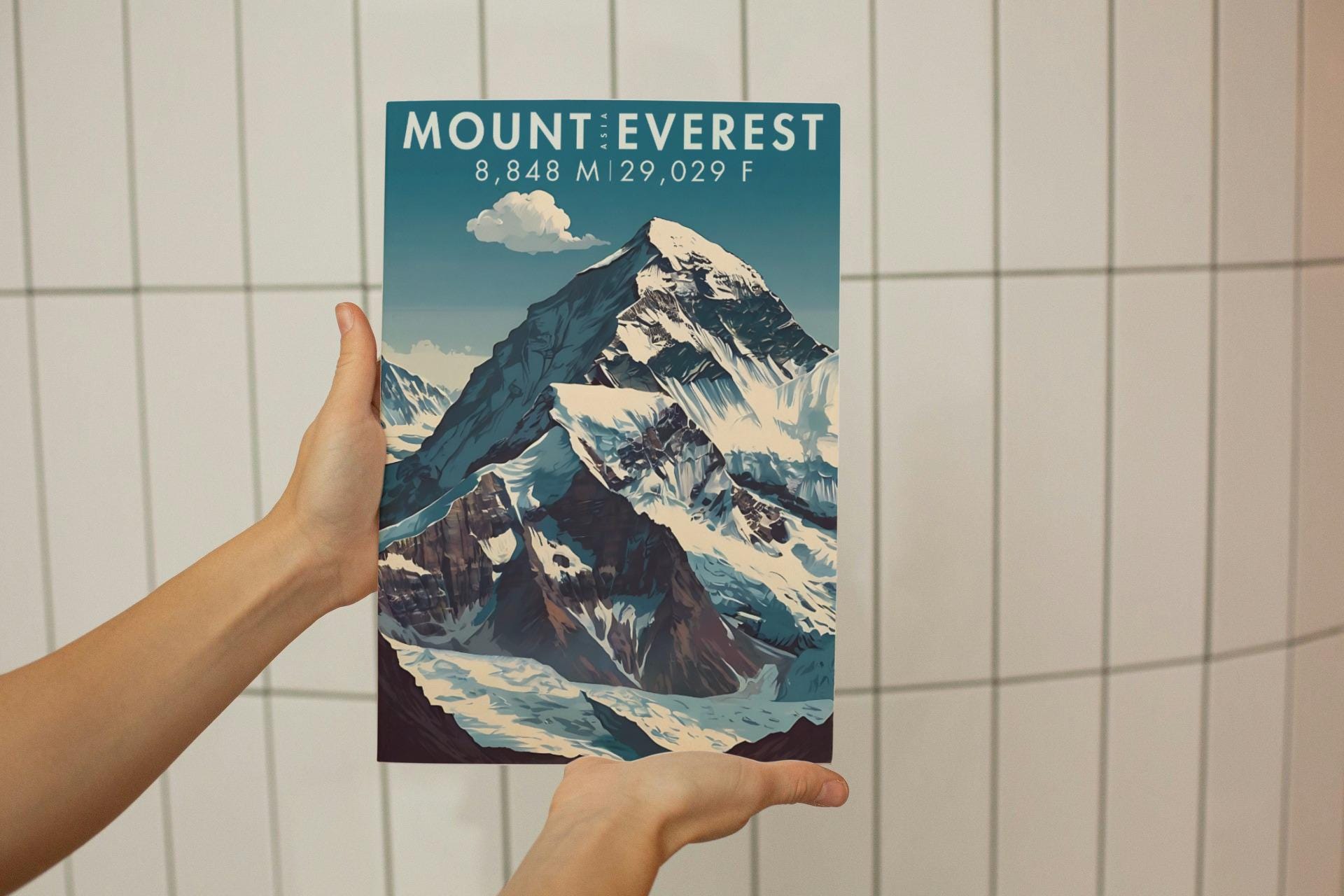 Everest Poster | Mount Everest Print | Asia Wall Art | Dopamine Decor ...