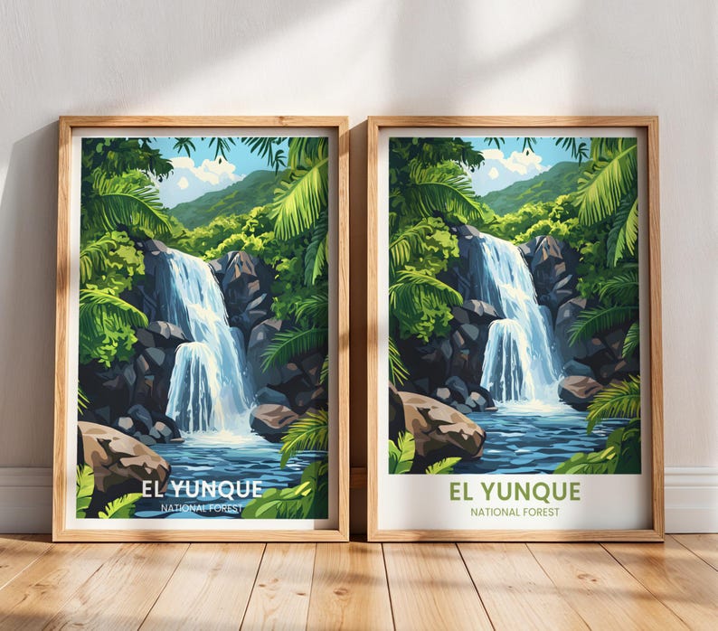 El Yunque National Forest Travel Poster | El Yunque Print | Puerto Rico ...