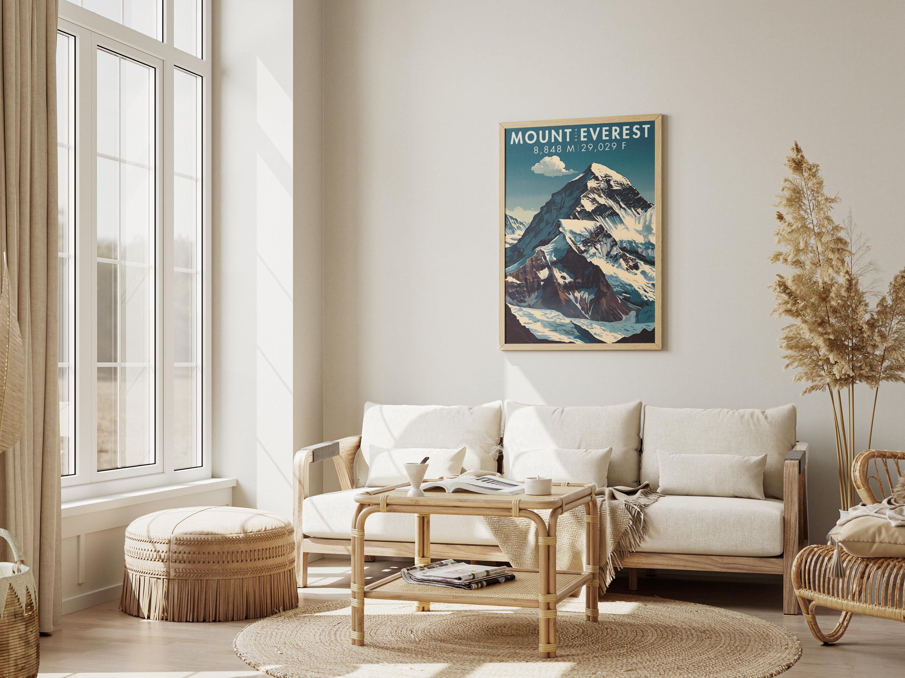 Everest Poster | Mount Everest Print | Asia Wall Art | Dopamine Decor ...