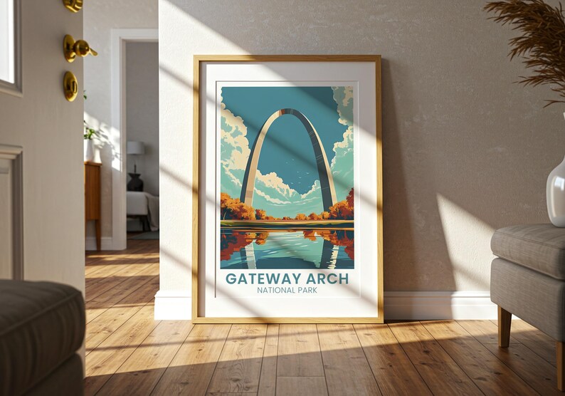 Gateway Arch National Park Travel Poster | St Louis Arch Art Print ...