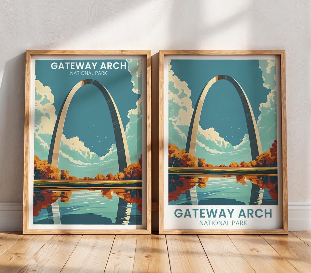 Gateway Arch National Park Travel Poster | St Louis Arch Art Print ...