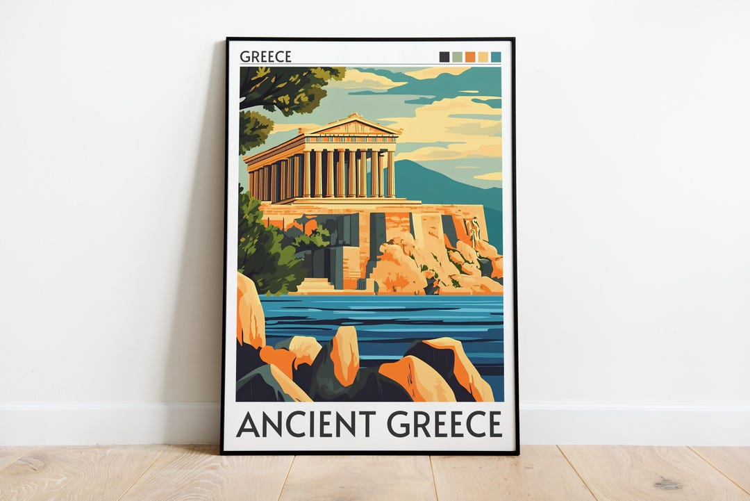 Ancient Greece Poster | Greece Civilization | Greek Temple Art Print ...