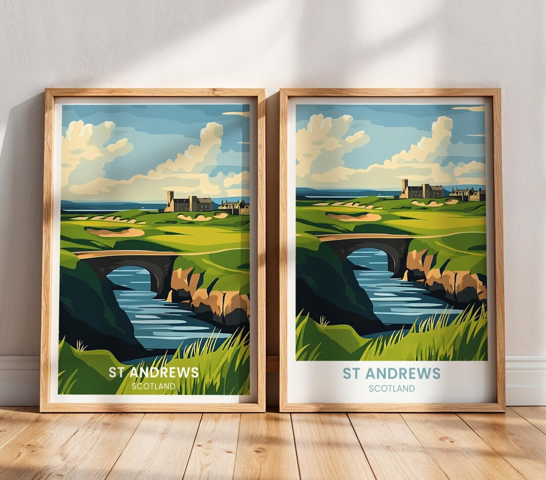 St Andrews Travel Poster | St Andrews Wall Art Decor | Scotland Travel ...