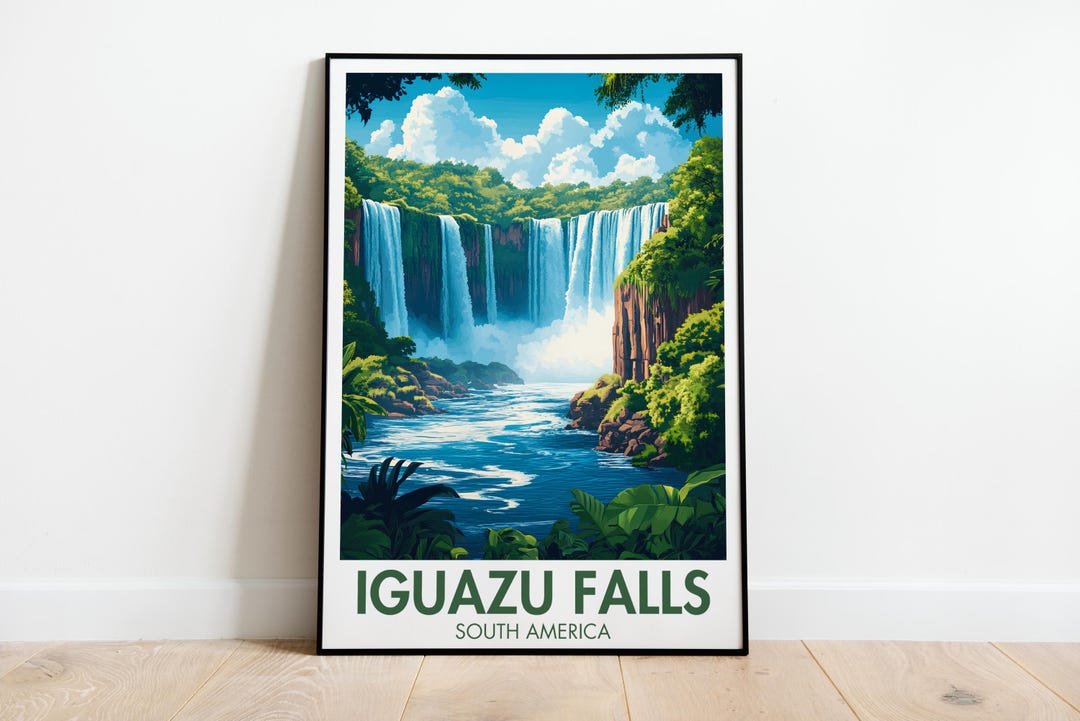 Iguazu Falls Travel Poster | Argentina and Brazil Wall Art | Devil's ...