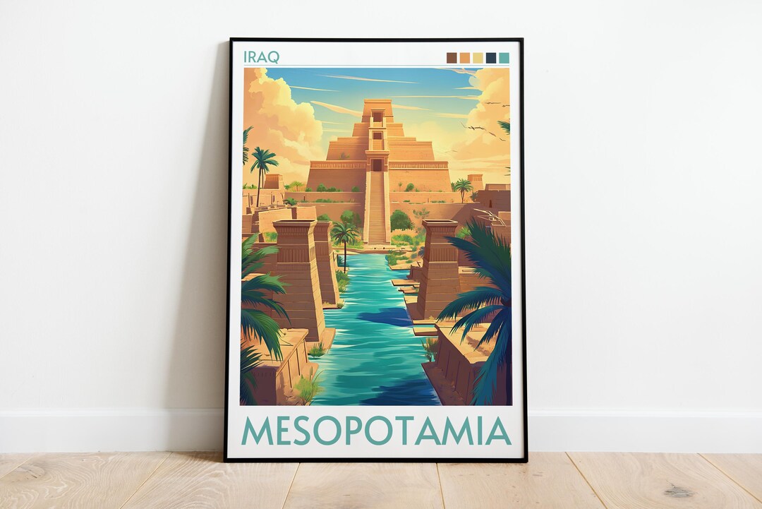 Ancient Mesopotamia Poster | Ziggurat Wall Art | Mesopotamia Art | Iraq ...