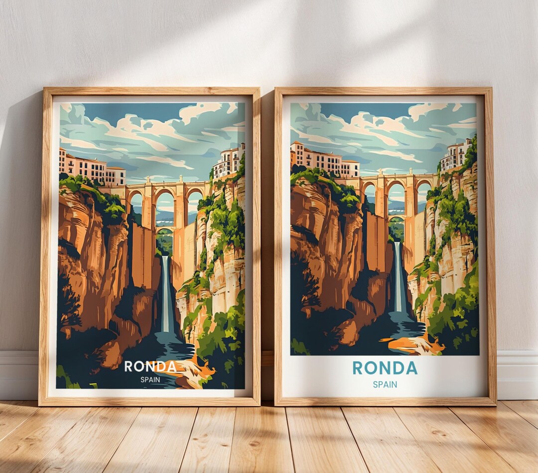 Ronda Travel Poster | Puente Nuevo Wall Art | Ronda Printable Gift ...