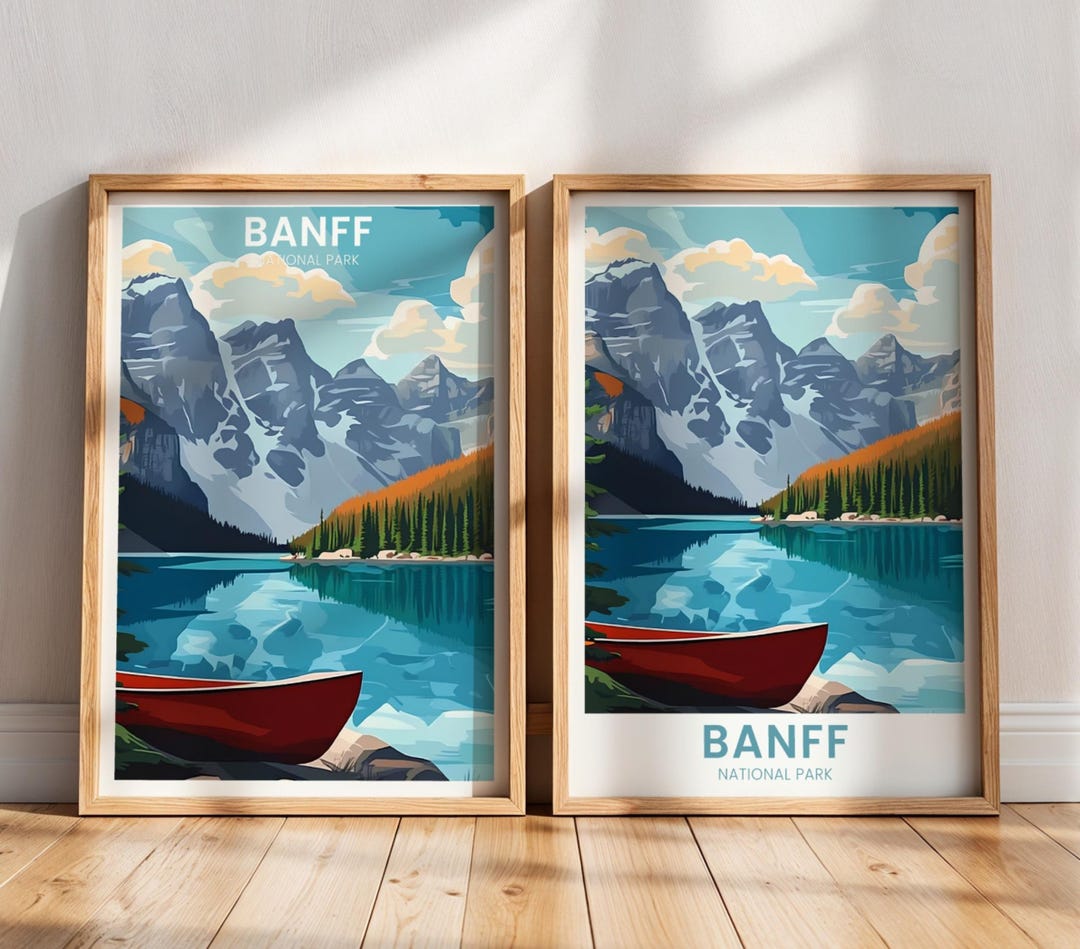Banff National Park Travel Poster | Banff Canada Art | Rocky Mountains ...