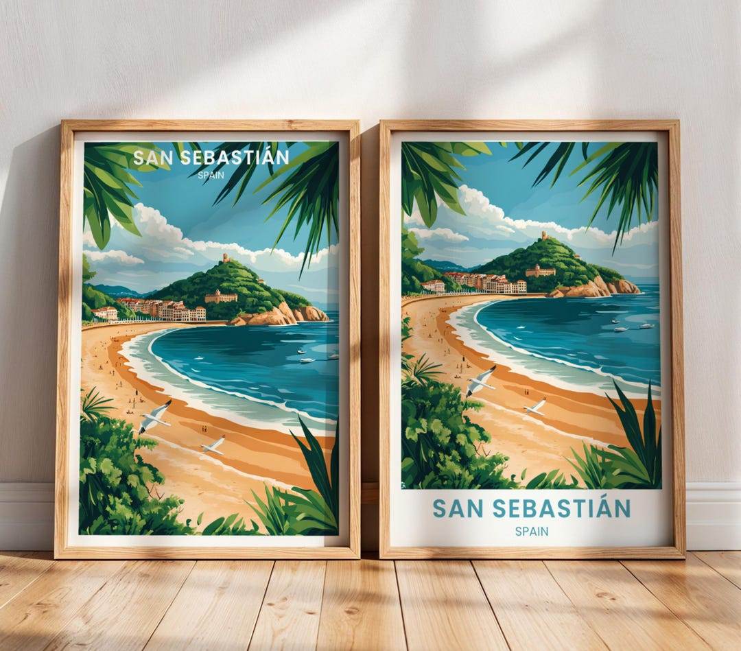 San Sebastián Travel Poster | San Sebastián Wall Art | San Sebastián ...