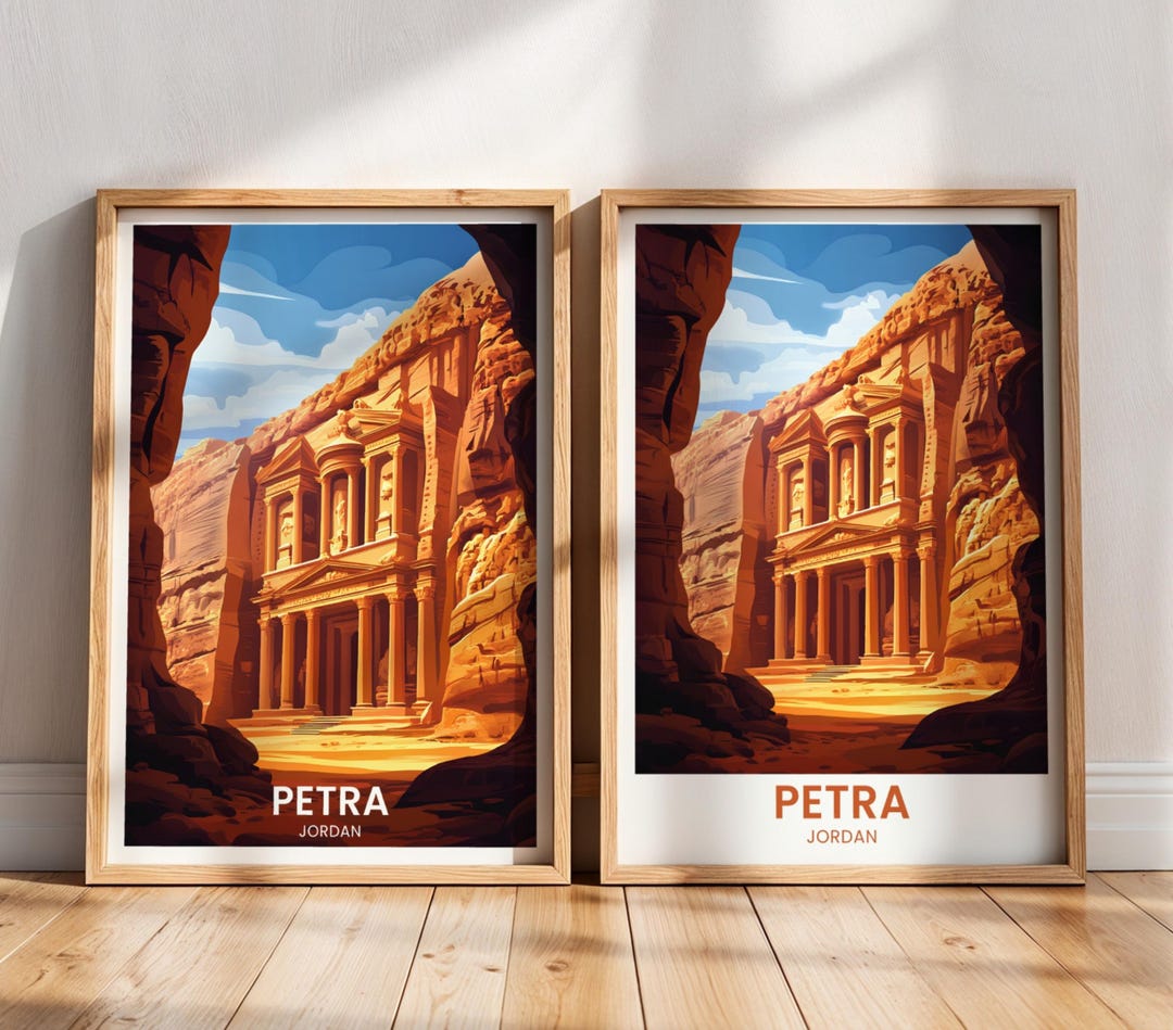 Petra Travel Poster | Landmarks Print | Jordan Wall Art Print | Petra ...