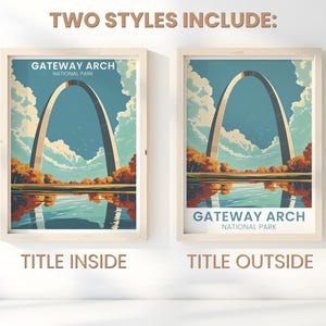 Gateway Arch National Park Travel Poster | St Louis Arch Art Print ...