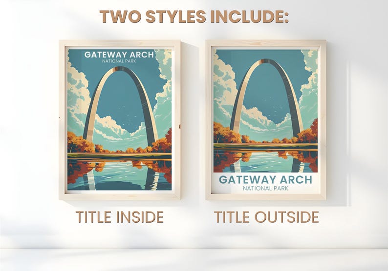 Gateway Arch National Park Travel Poster | St Louis Arch Art Print ...