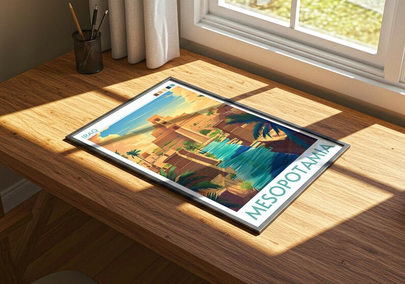 Ancient Mesopotamia Poster | Ziggurat Wall Art | Mesopotamia Art | Iraq ...