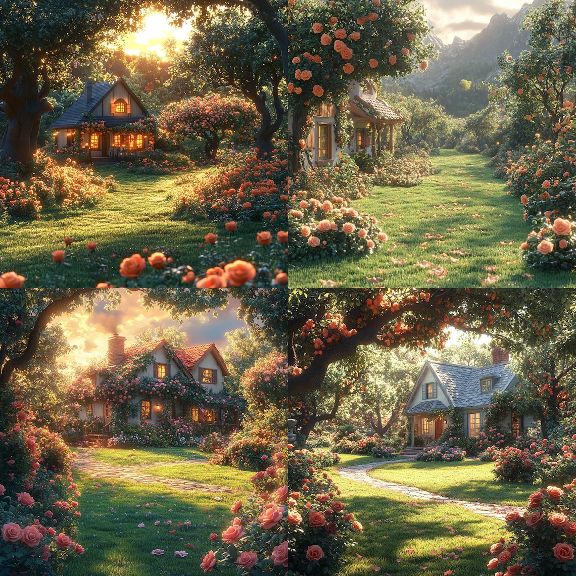 Enchanted Cottage Clipart, Magical Fairy House, 24 PNG With 300dpi ...