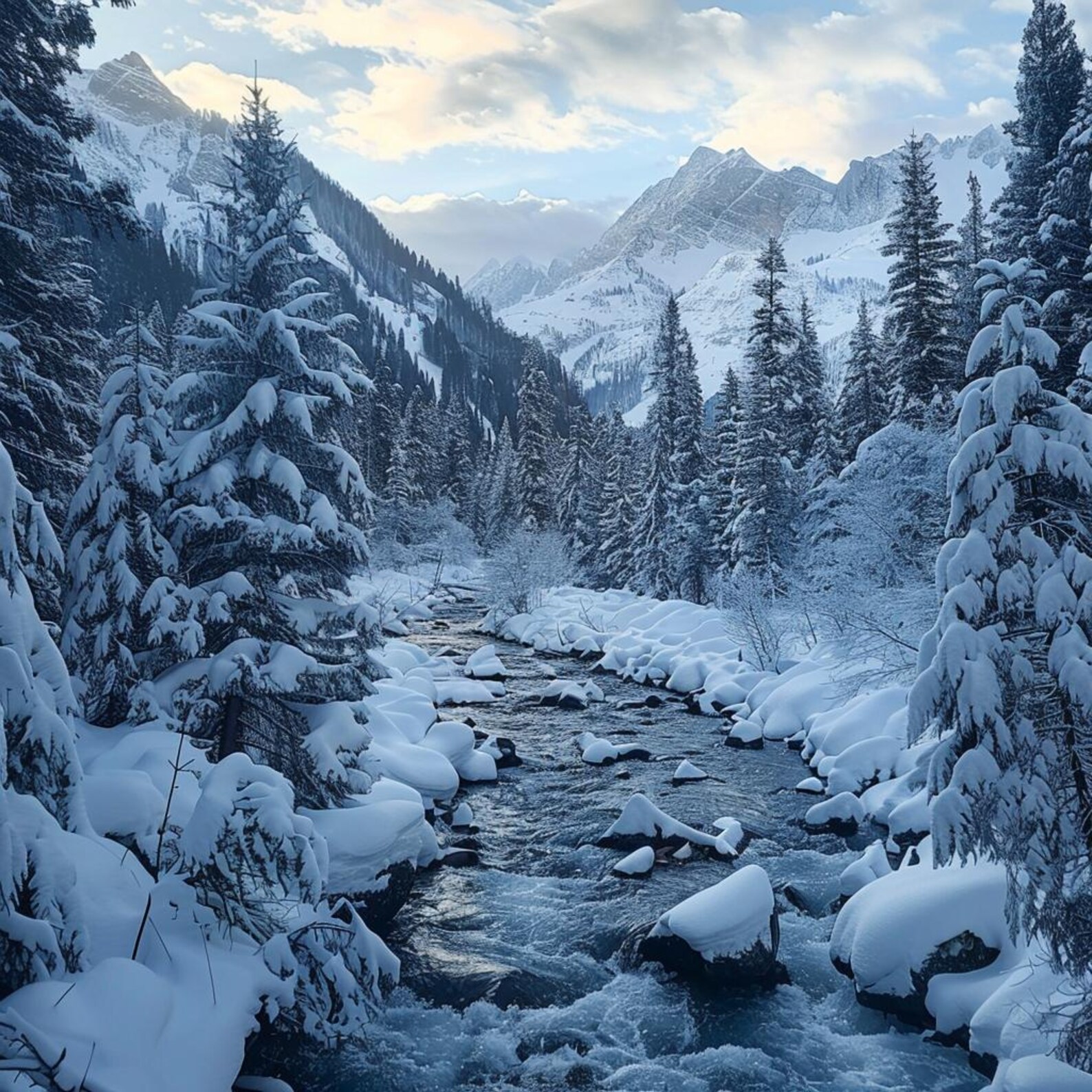 Winter Mountain Stream Clipart, 24 PNG With 300dpi, Home Decor, Digital Planner, Scrapbooking ...