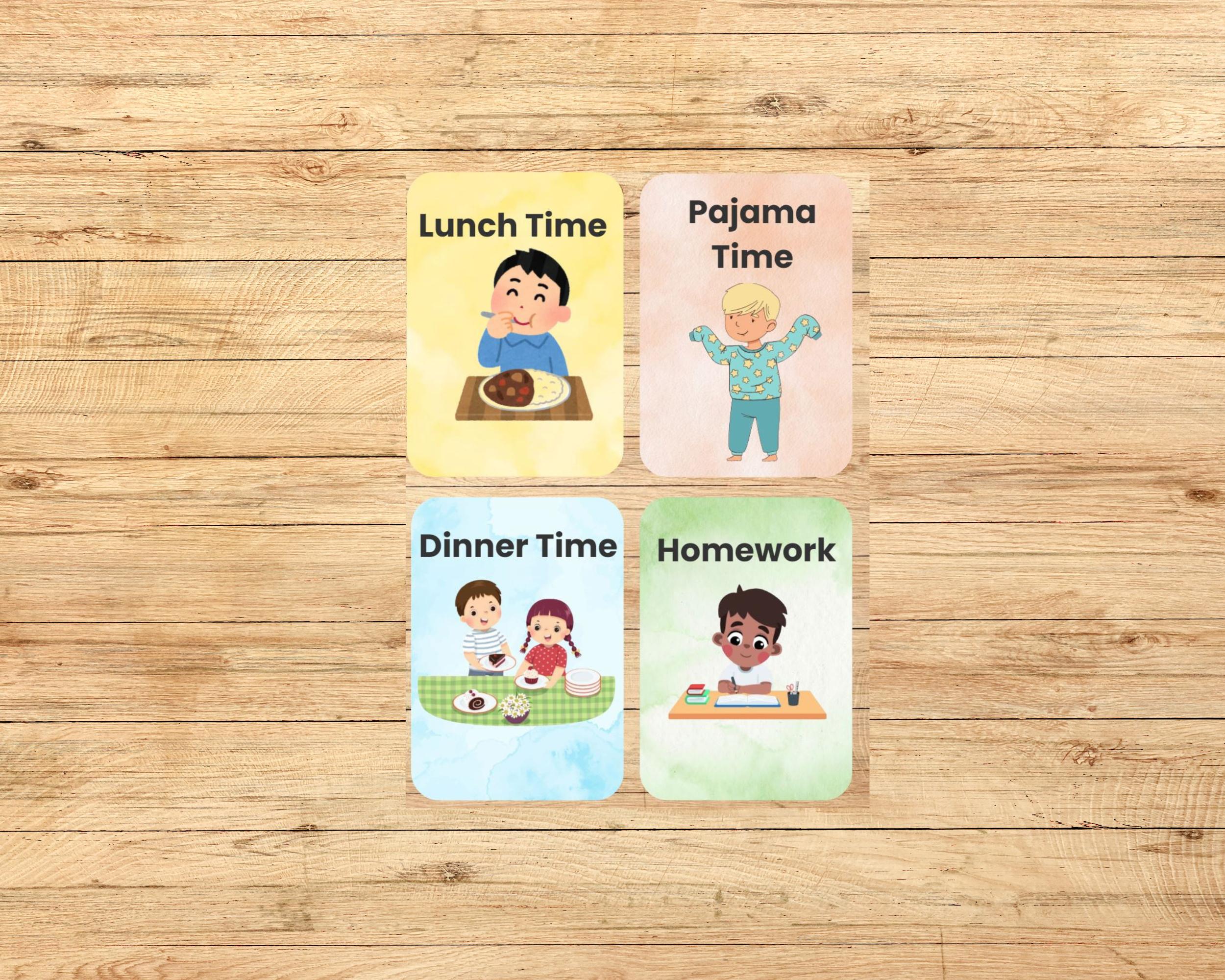Daily Routine Visual Schedule Cards for Neurodivergent Kids Autism and ...