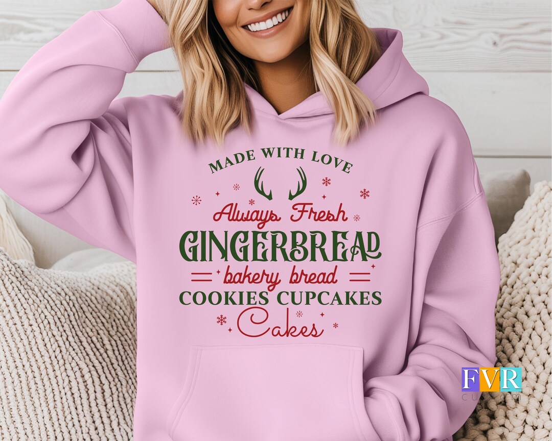 Christmas Gingerbread Hoodie, Gingerbread and Bakery Bread Christmas ...
