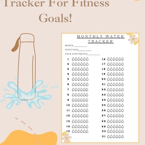 Monthly Water Tracker Printable | Water Tracker | Fitness & Wellness ...
