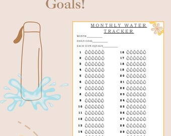 Monthly Water Tracker Printable | Water Tracker | Fitness & Wellness ...
