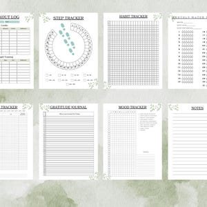 Printable Health & Wellness Planner | Fitness Journal | Workout ...