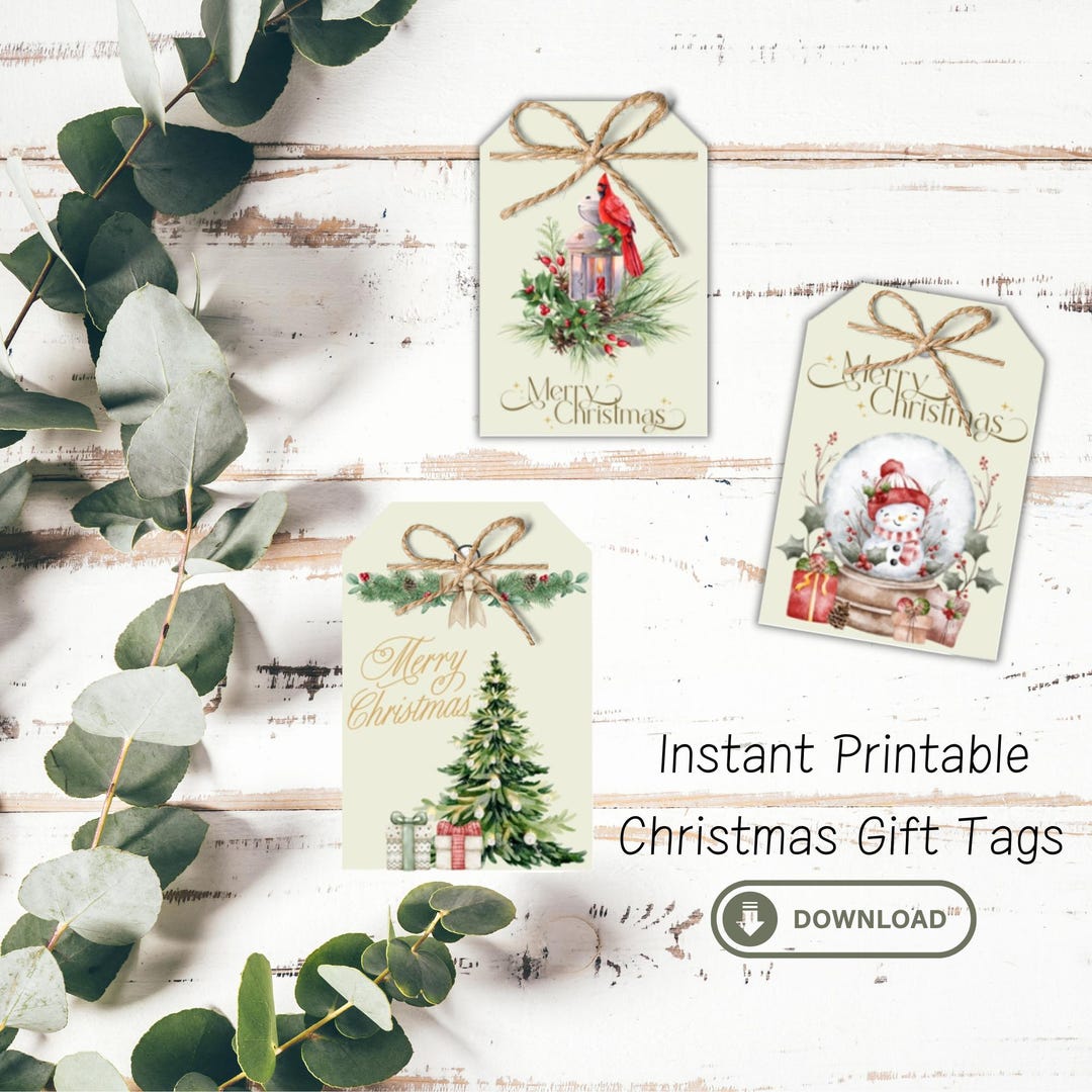 Christmas Gift Tags Printable Instant Download | Printable Christmas ...