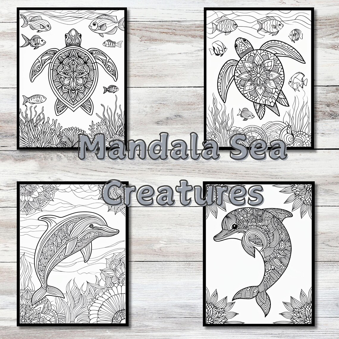 Sea Creature Mandala Colouring Pages | Ocean Animal Printables | Ocean ...