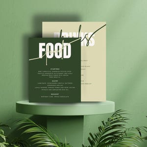 Chic Party Green Food and Drinks Menu, Editable Instant Download ...
