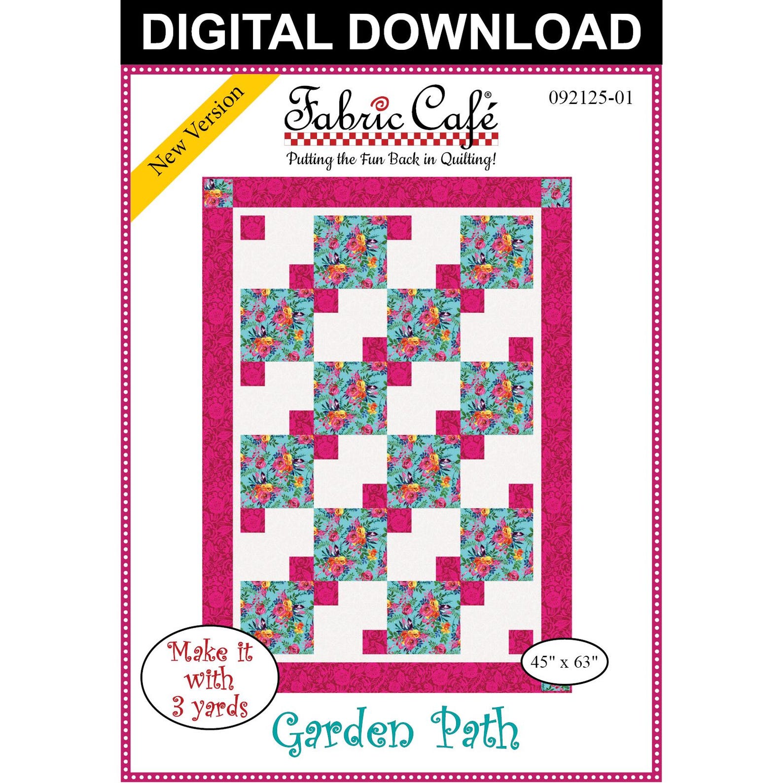 Garden Path 3-yard Quilt Pattern - Digital Download - Etsy
