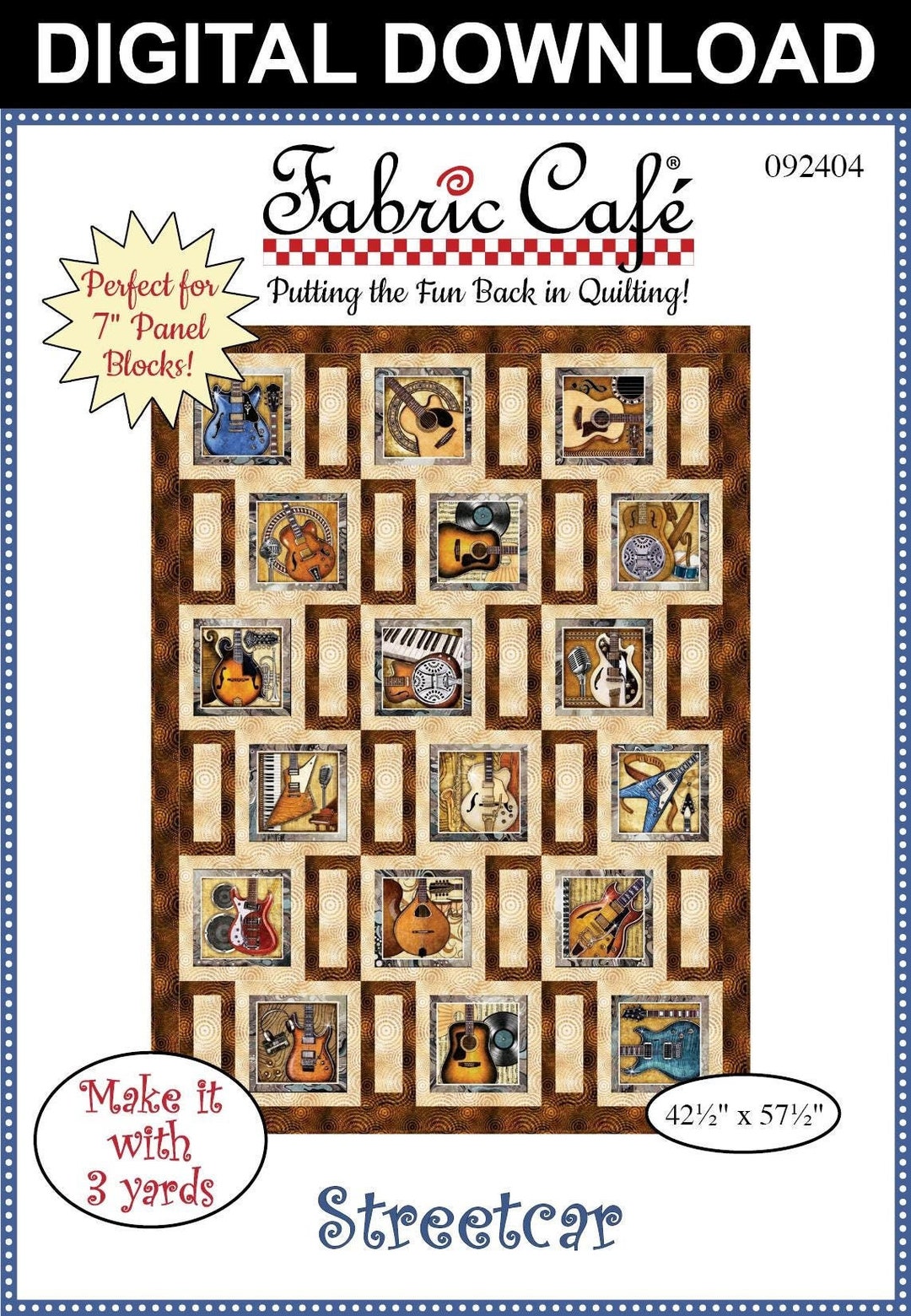 Streetcar 3-yard Quilt Pattern | Perfect for 7-inch Panels - Digital ...