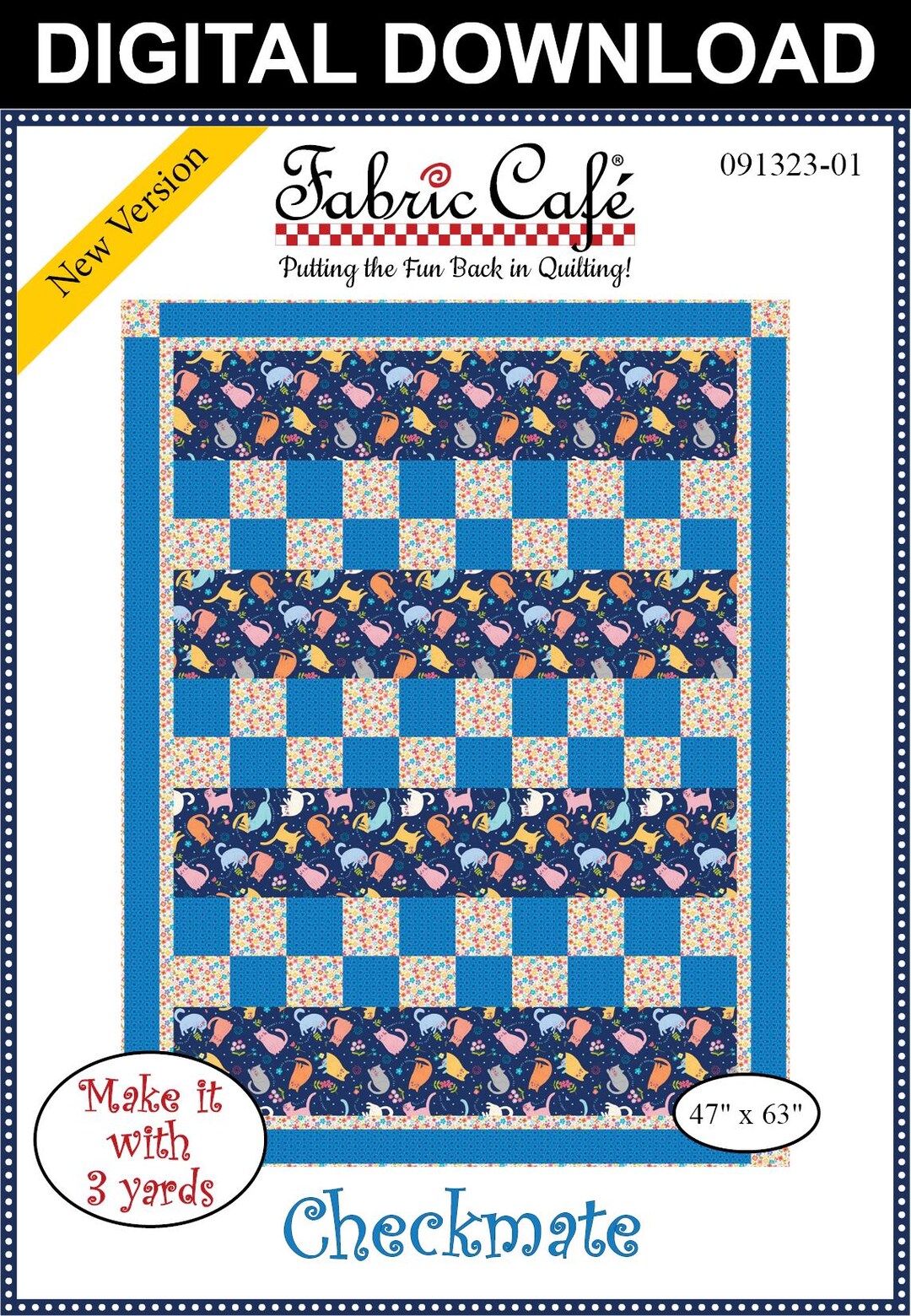Checkmate 3-yard Quilt Pattern - Digital Download - Etsy