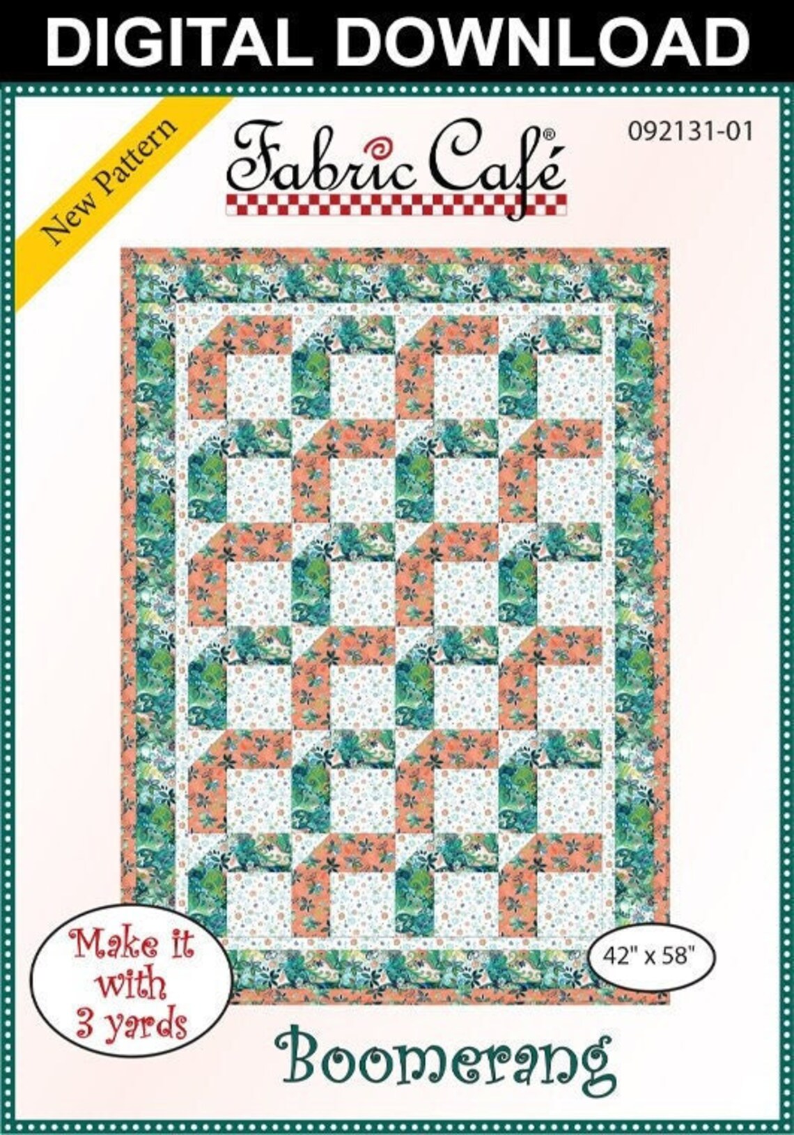 Boomerang 3-yard Quilt Pattern - Digital Download - Etsy