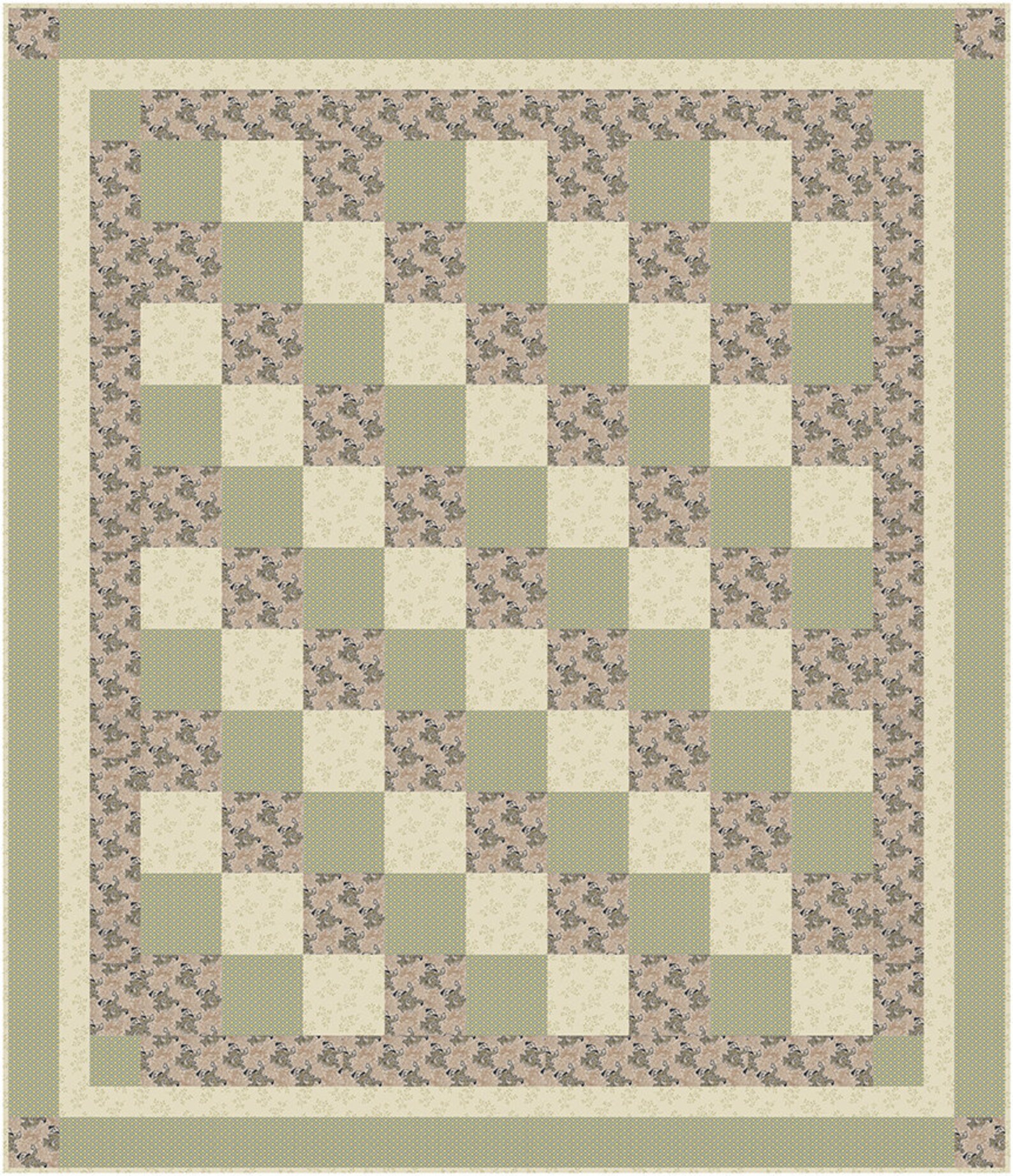 Four Square 3-yard Quilt Pattern - Digital Download - Etsy