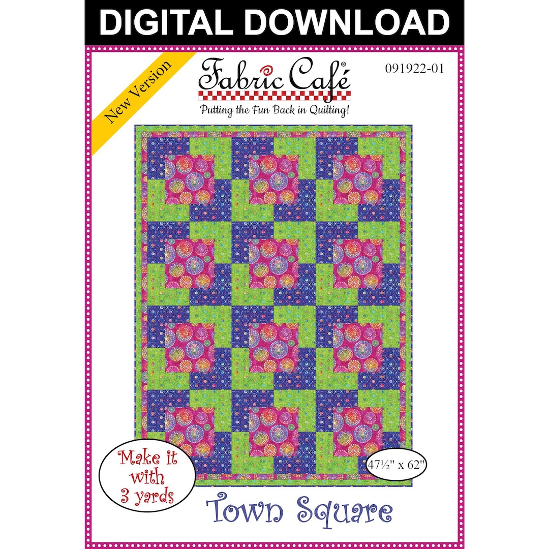 Town Square 3-yard Quilt Pattern - Digital Download - Etsy