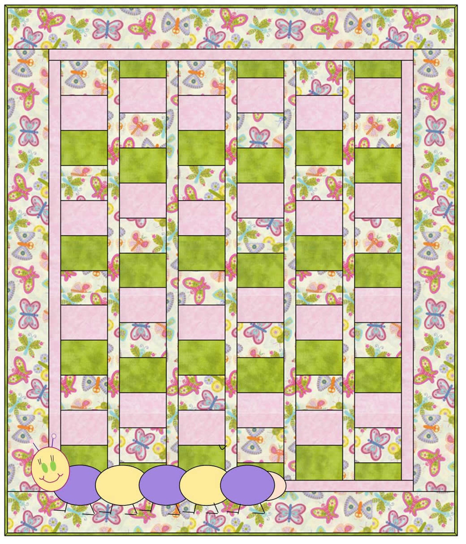 Downloadable Caterpillar Quilt Pattern - Etsy