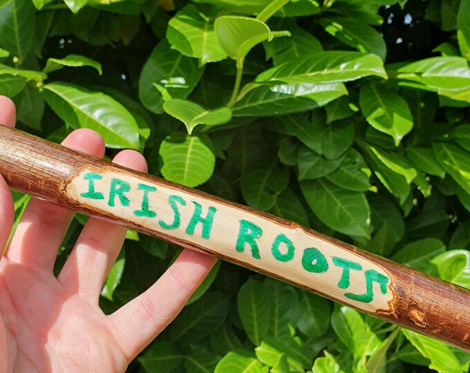 Handcrafted Irish Hazel Walking Stick: Natural Bark Hiking Cane - Etsy