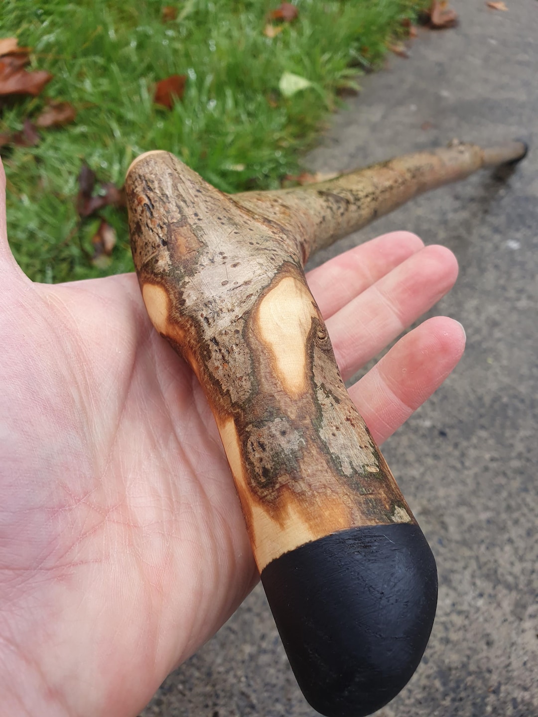 Handcrafted Irish Holly Walking Stick (6000 Year Old Irish Bog Oak ...