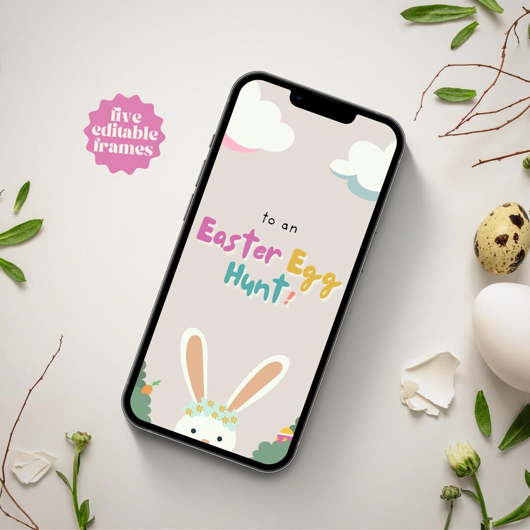 Animated Easter Egg Hunt Invitation Easter Party Digital Invite Bunny ...